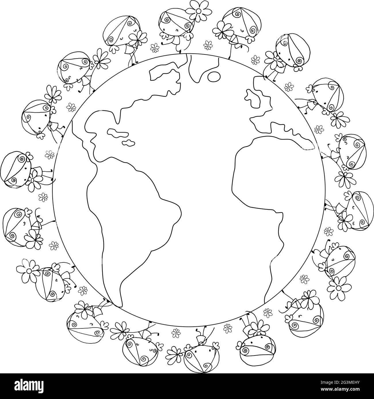 Cartoon planet earth on Cut Out Stock Images & Pictures - Alamy