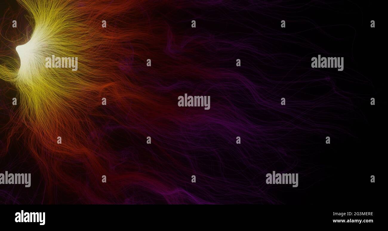 Glowing threads in dark space 3d illustration Stock Photo - Alamy