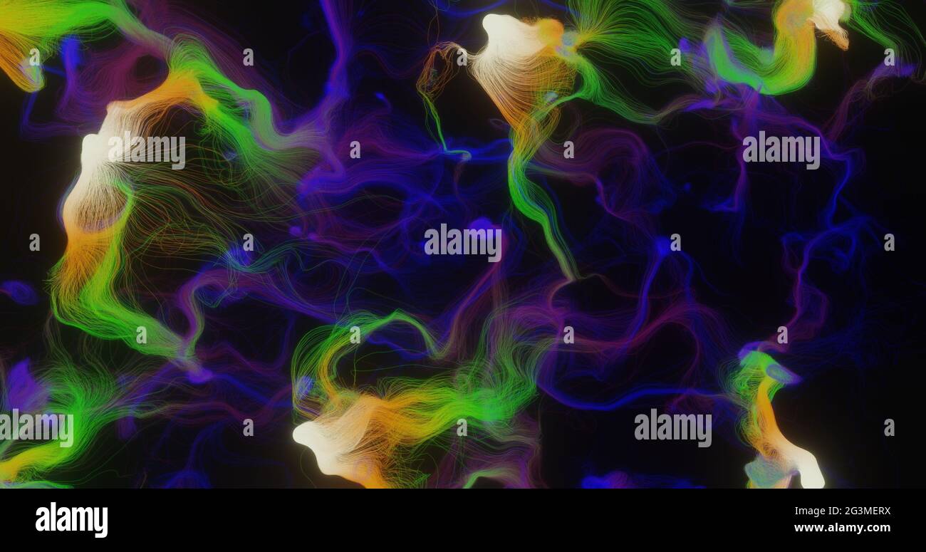 Glowing threads in dark space 3d illustration Stock Photo - Alamy