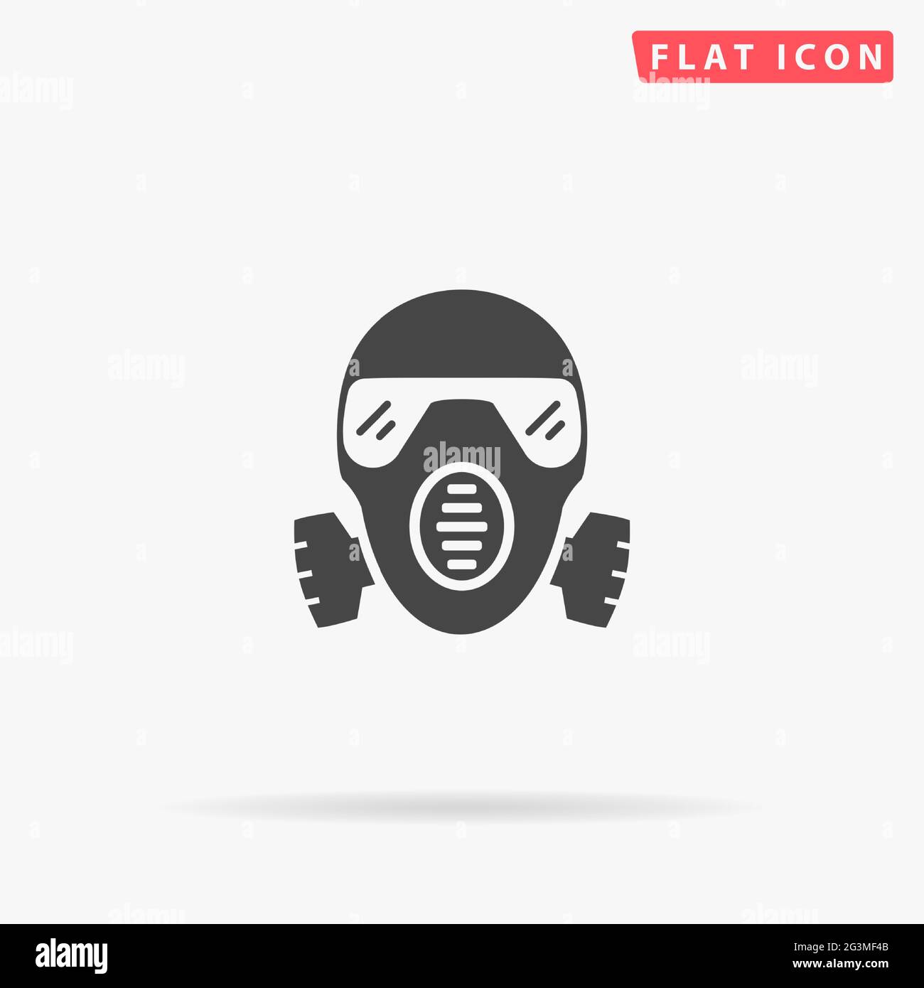 Gas Mask, Respirator flat vector icon. Hand drawn style design ...