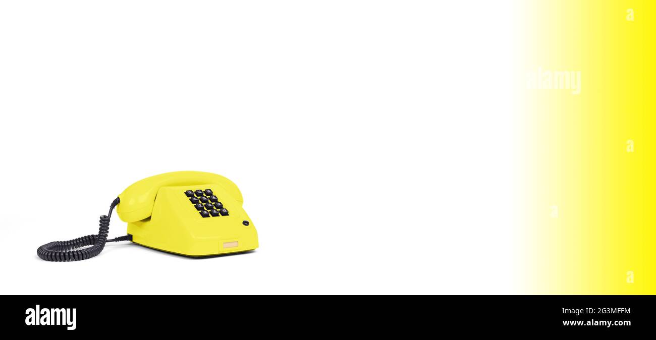 Vintage telephone - Yellow Stock Photo - Alamy