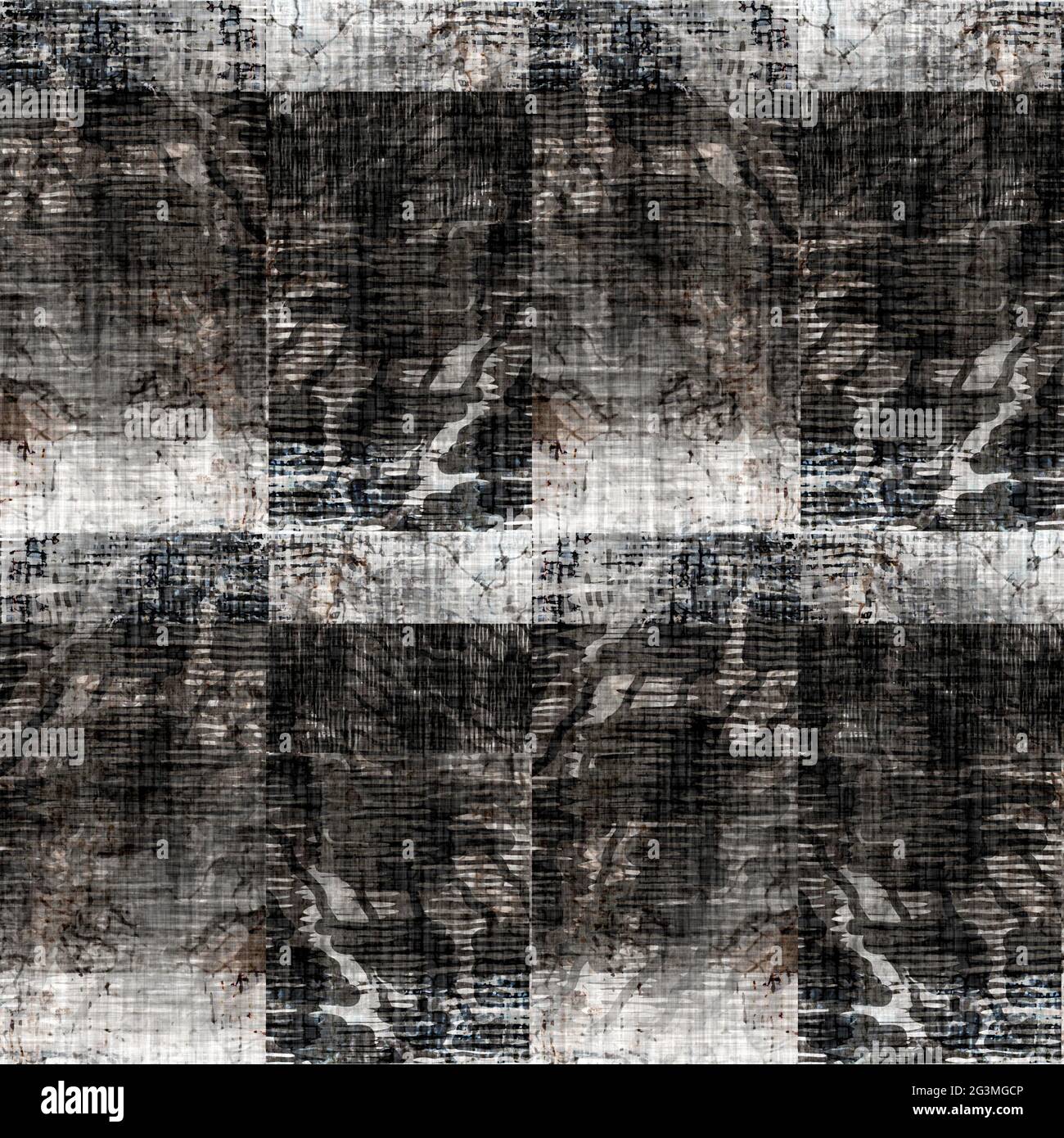 Seamless black white woven cloth geometric linen texture. Two tone ...