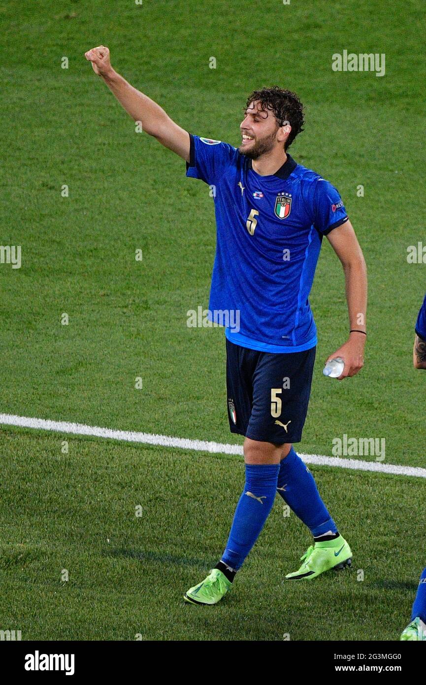 Manuel Locatelli of Italy celebrates after scoring goal 1-0 seen in ...