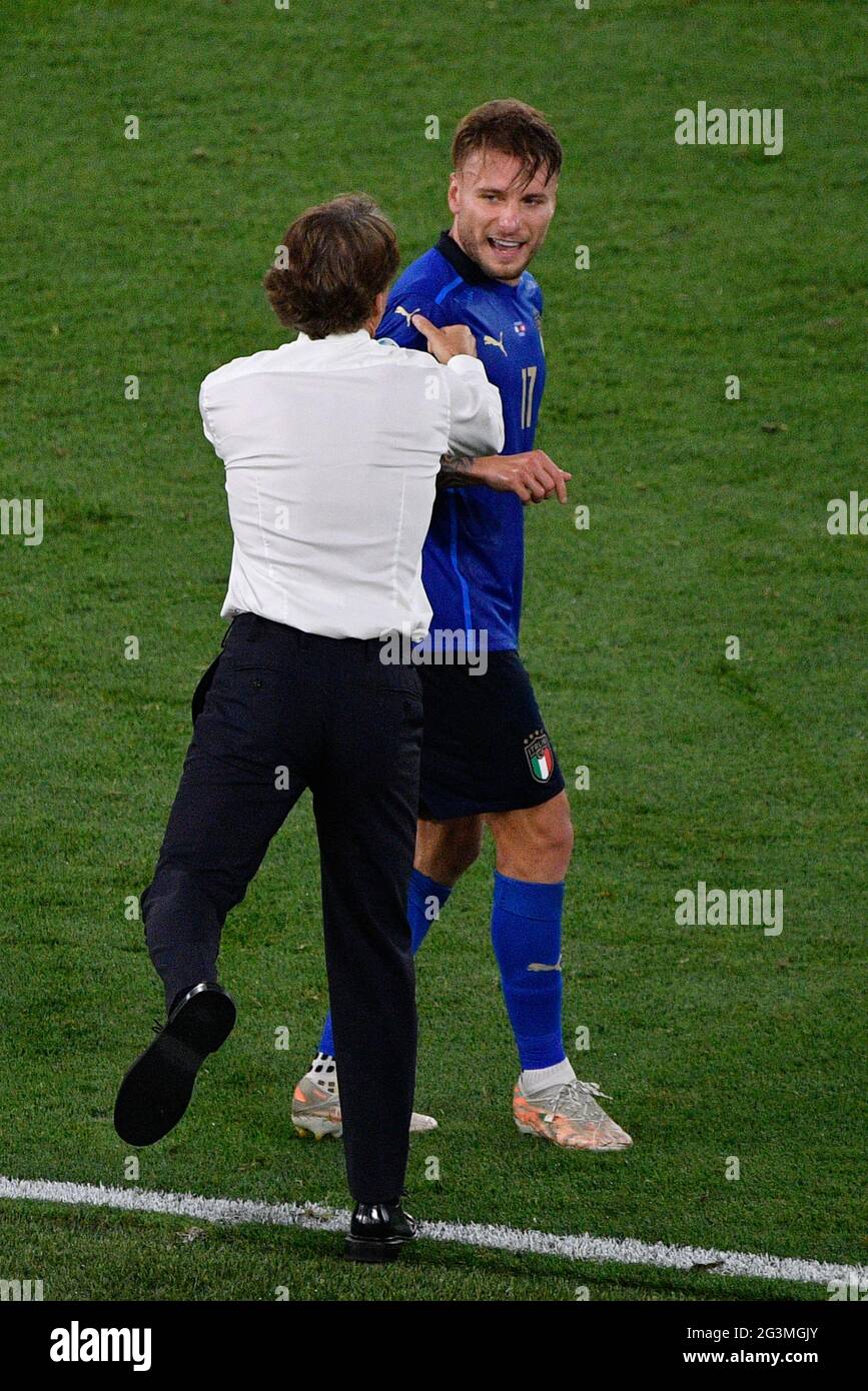 Ciro Immobile of Italy and Roberto Mancini coach of Italy seen in ...
