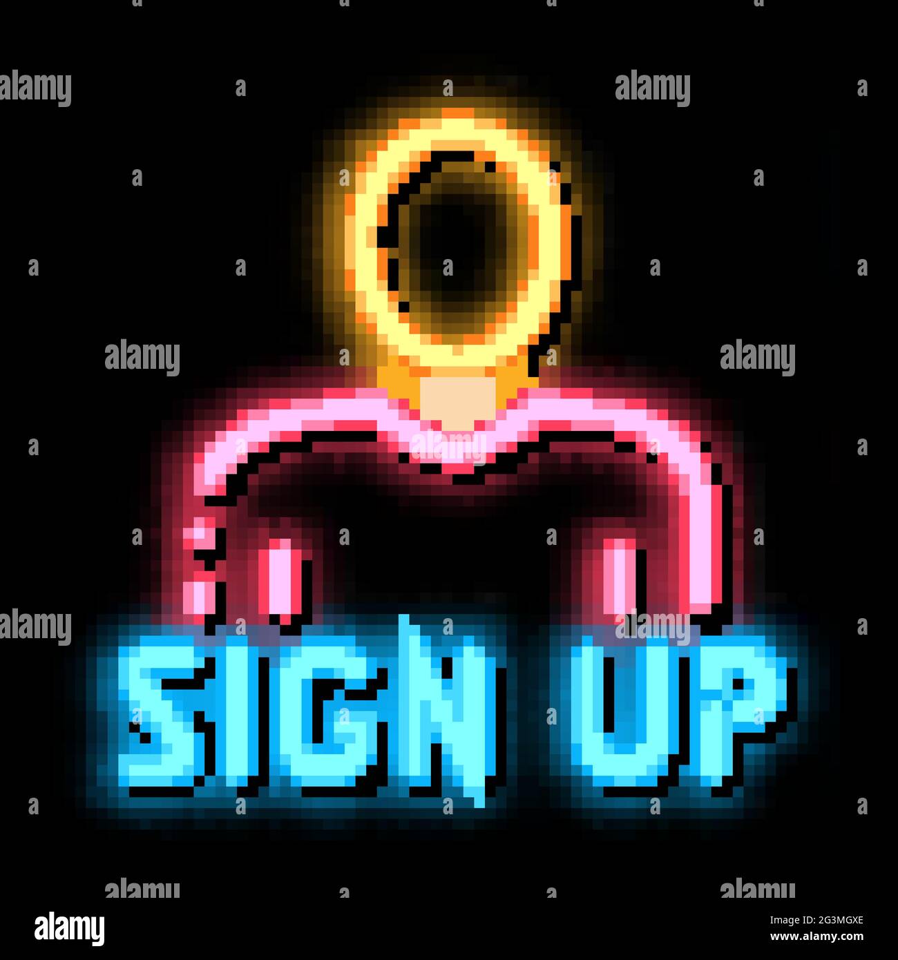 webshop sign up neon glow icon illustration Stock Vector Image & Art ...