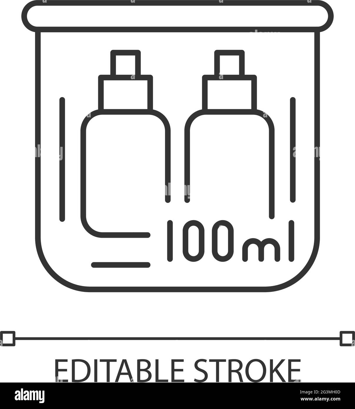 Travel size bottles 100 ml linear icon Stock Vector Image & Art - Alamy