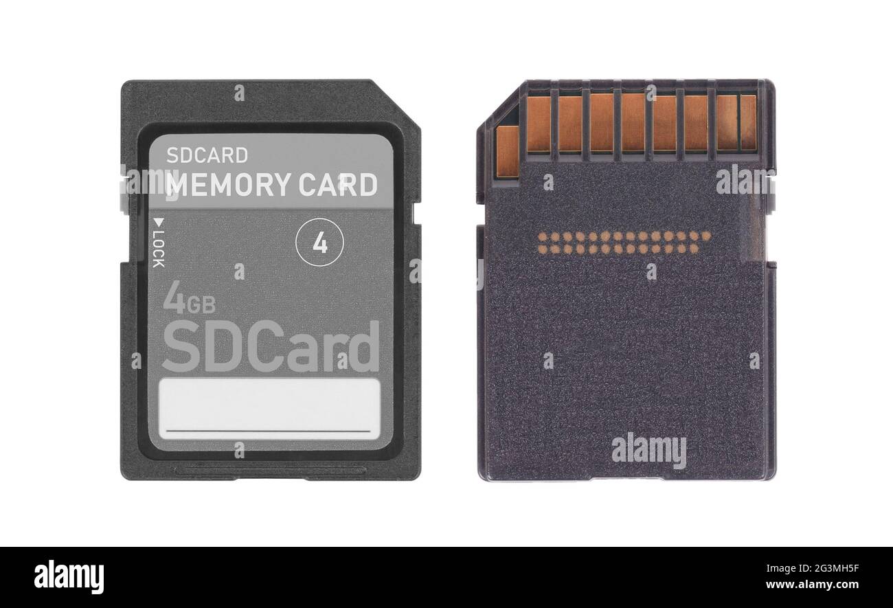 Memory card isolated on white background - 4 Gigabyte Stock Photo - Alamy