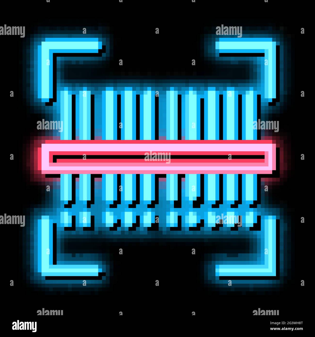 webshop scanning barcode neon glow icon illustration Stock Vector Image ...