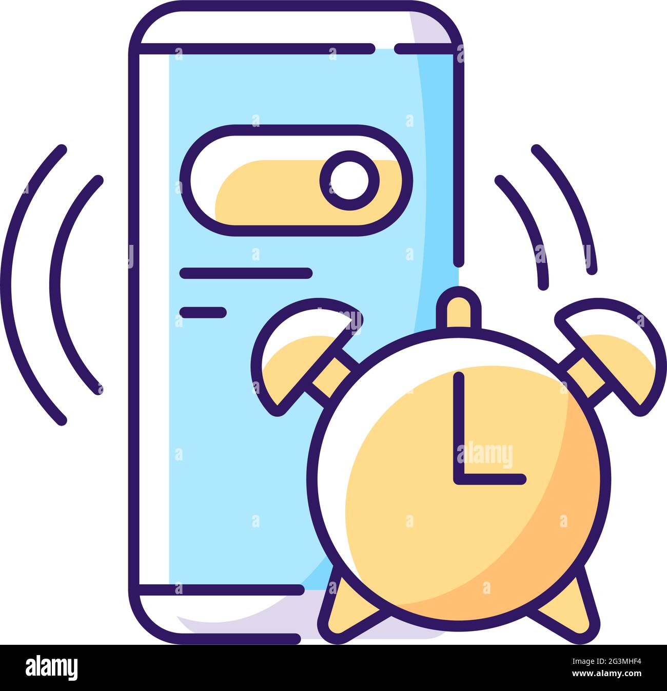 Alarm clock RGB color icon Stock Vector Image & Art - Alamy