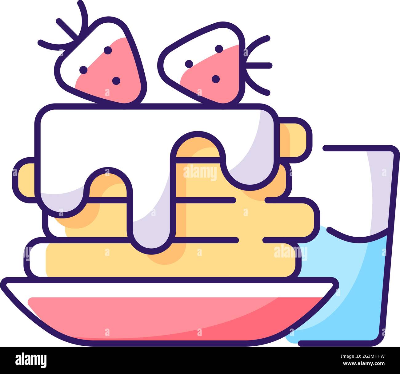 Breakfast RGB color icon Stock Vector Image & Art - Alamy