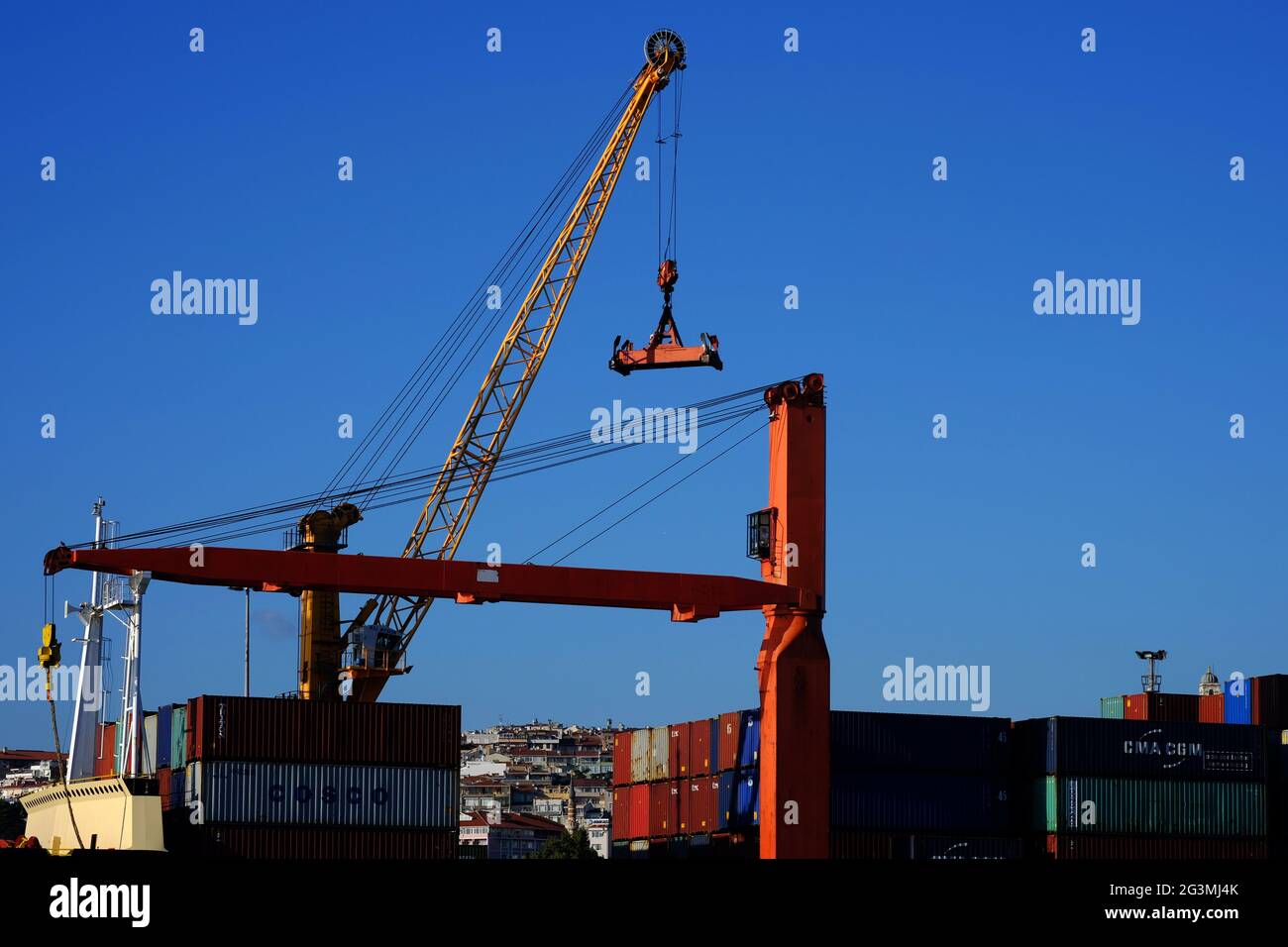 Container Cranes and Containers at Haydarpaşa port / İstanbul ...