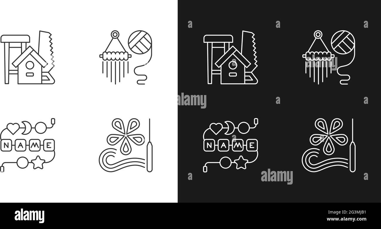 Creative activities linear icons set for dark and light mode Stock ...