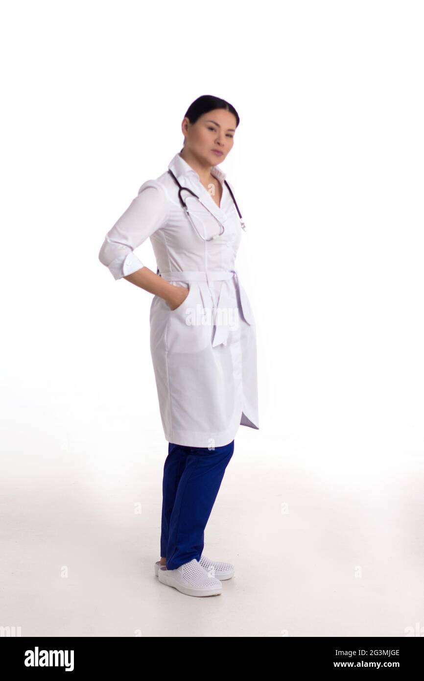 Nurse isolated on white background Stock Photo - Alamy