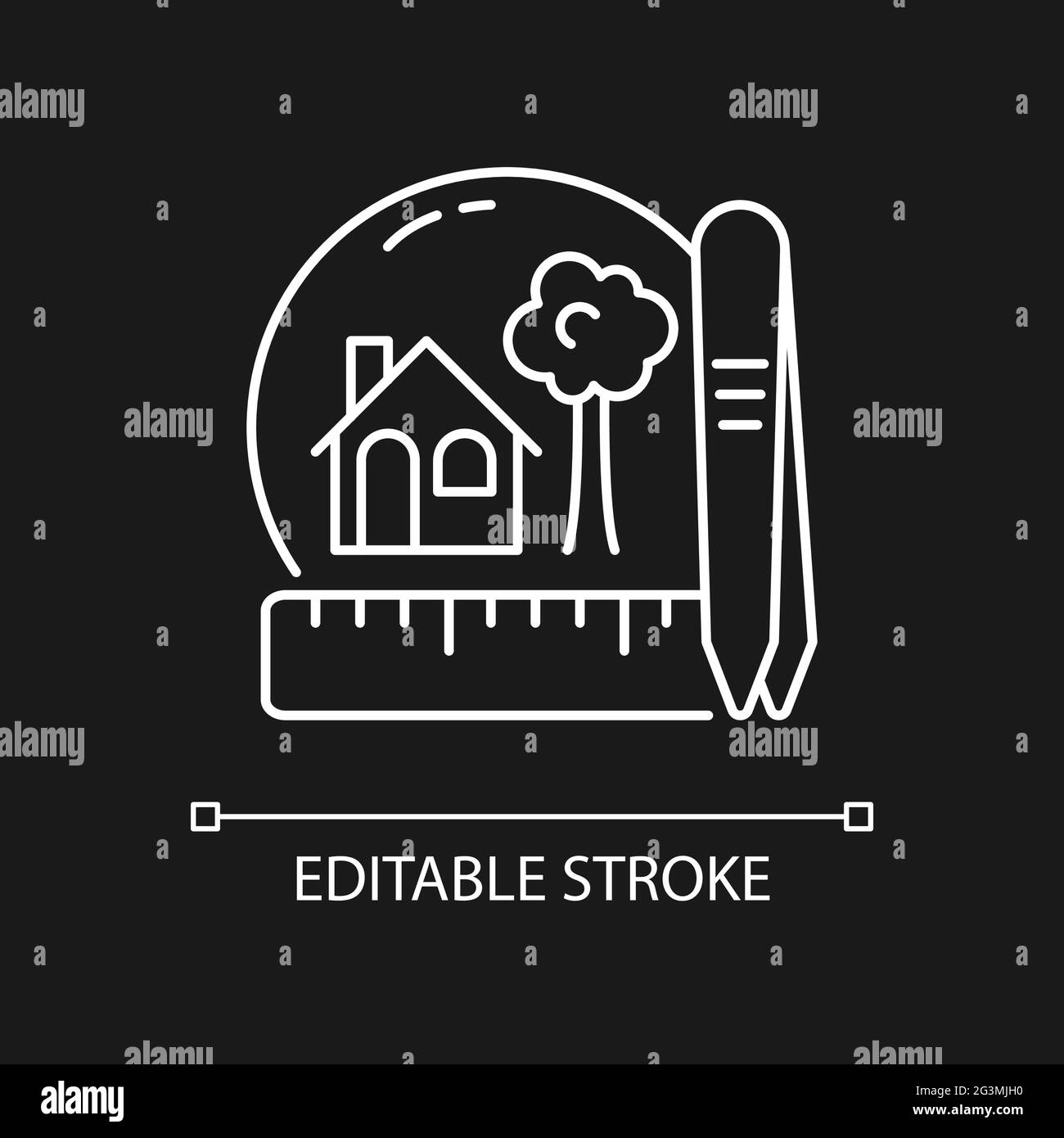 Creating miniatures white linear icon for dark theme Stock Vector Image ...