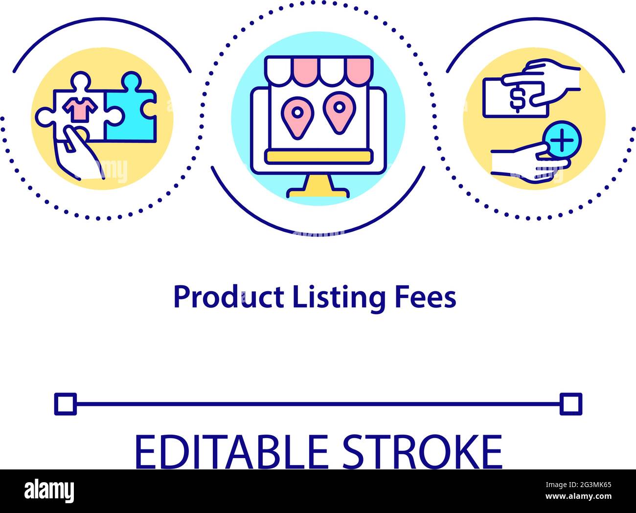 Product listing fees concept icon Stock Vector Image & Art - Alamy