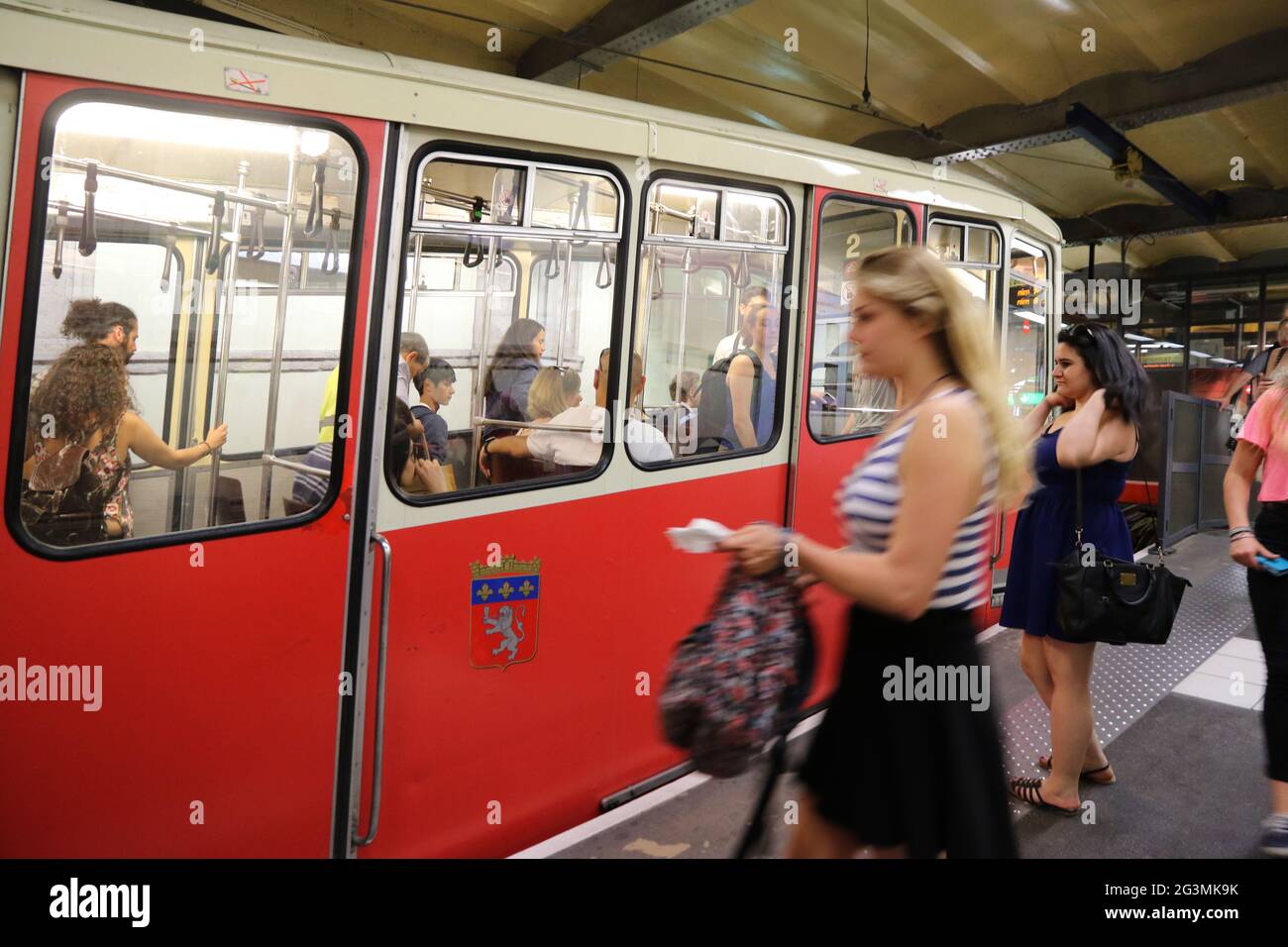 FRANCE RHONE (69) LYON. CABLE CAR, TRAIN, LINE FOURVIERE HILL Stock ...