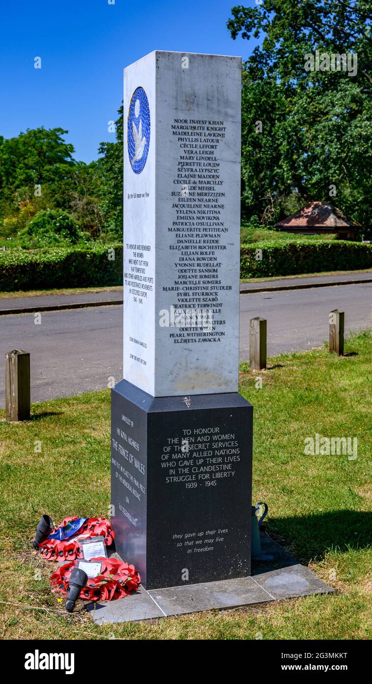 Tempsford, Bedfordshire, UK. Memorial to Special Operations Executive ...