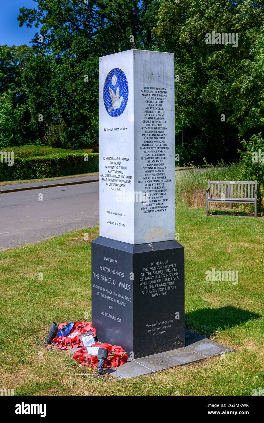 Tempsford, Bedfordshire, UK. Memorial to Special Operations Executive ...