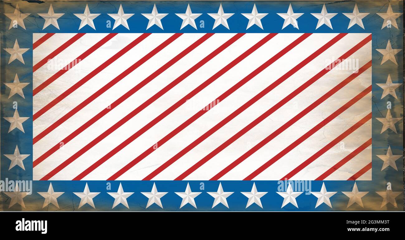 Composition of distressed american flag stars and diagonal stripes ...