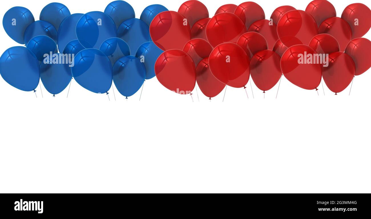 Composition of american flag formed with red and blue balloons with ...