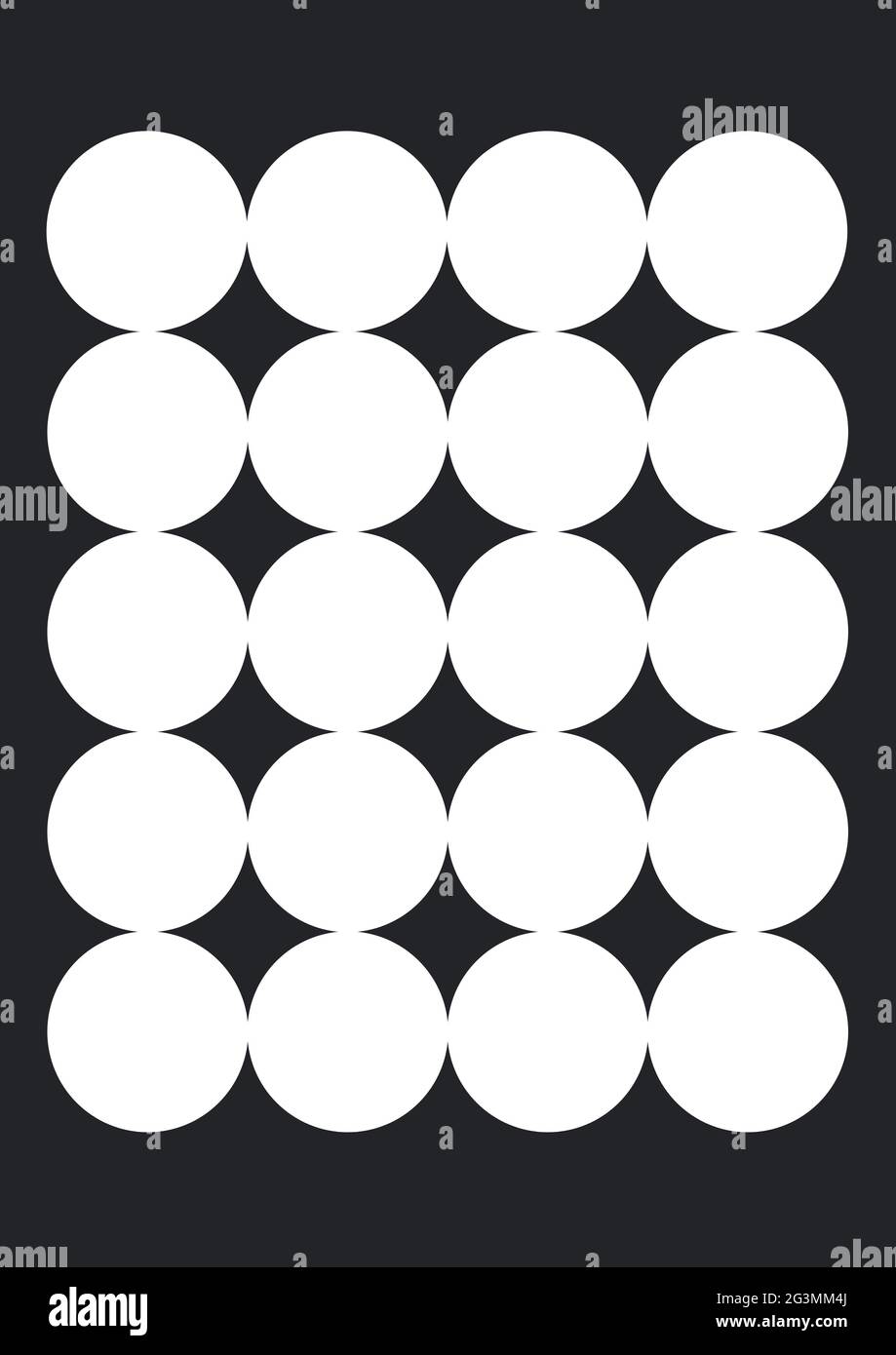 Composition of white circle grid on black background Stock Photo - Alamy