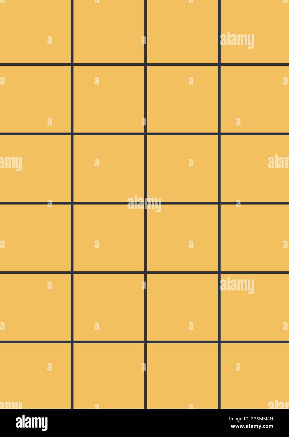 Composition of brown line square grid on dark yellow background Stock ...