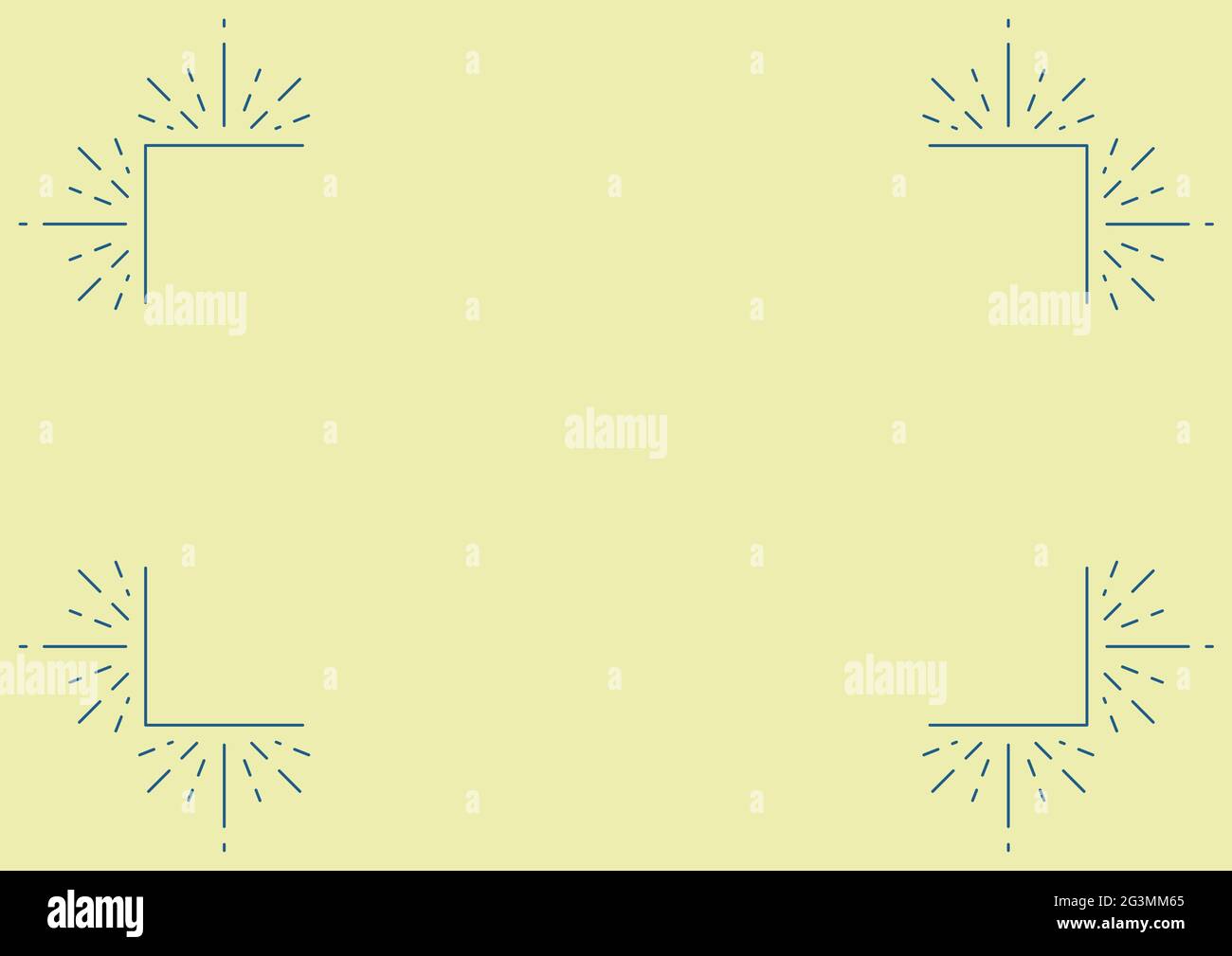 Composition of blue corner outlines with radiating line details and ...