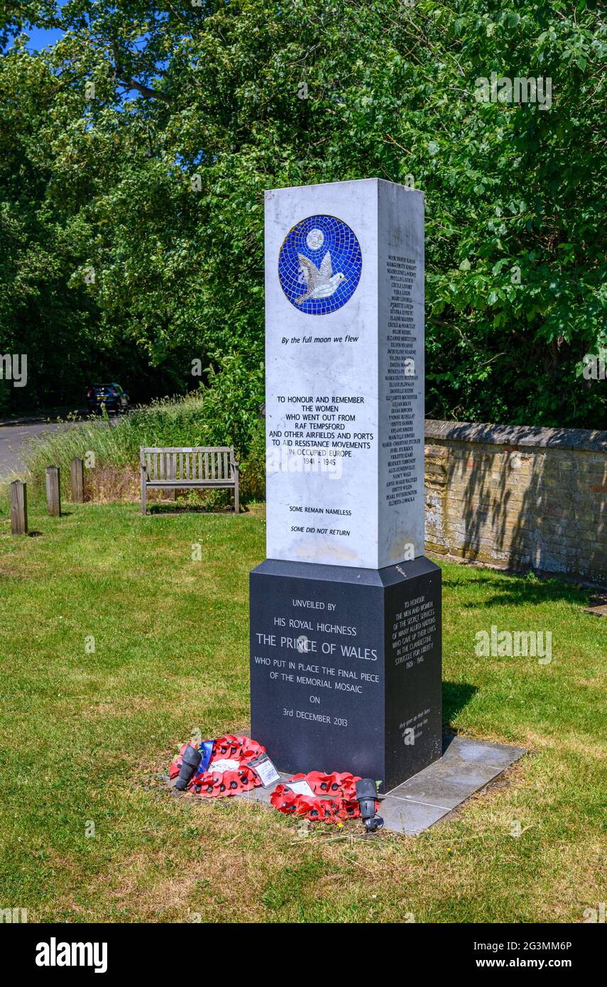 Tempsford, Bedfordshire, UK. Memorial to Special Operations Executive ...