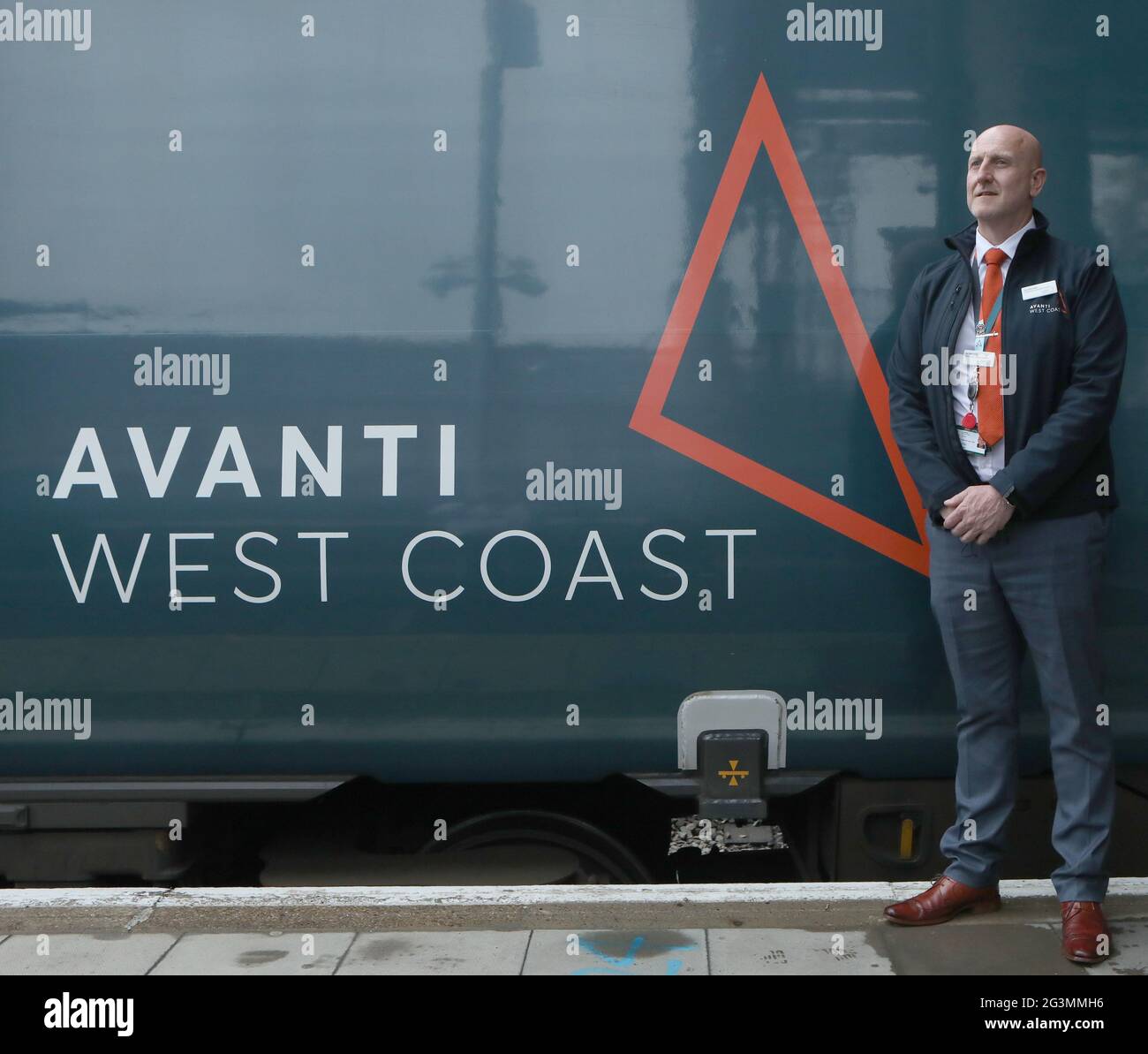 Operations manager Ian Meredith stands beside the Avanti West Coast ...