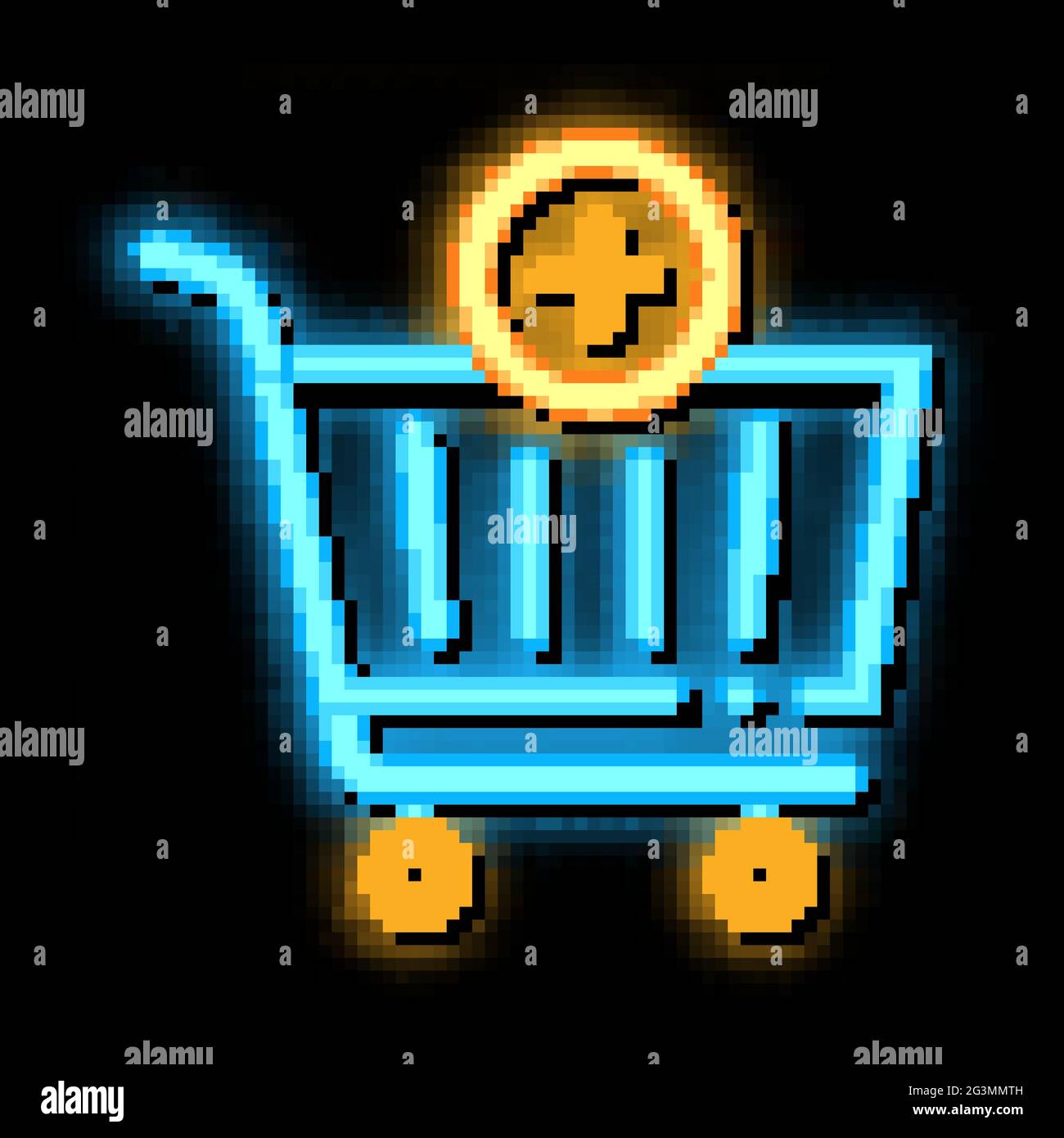 webshop cart basket neon glow icon illustration Stock Vector Image ...