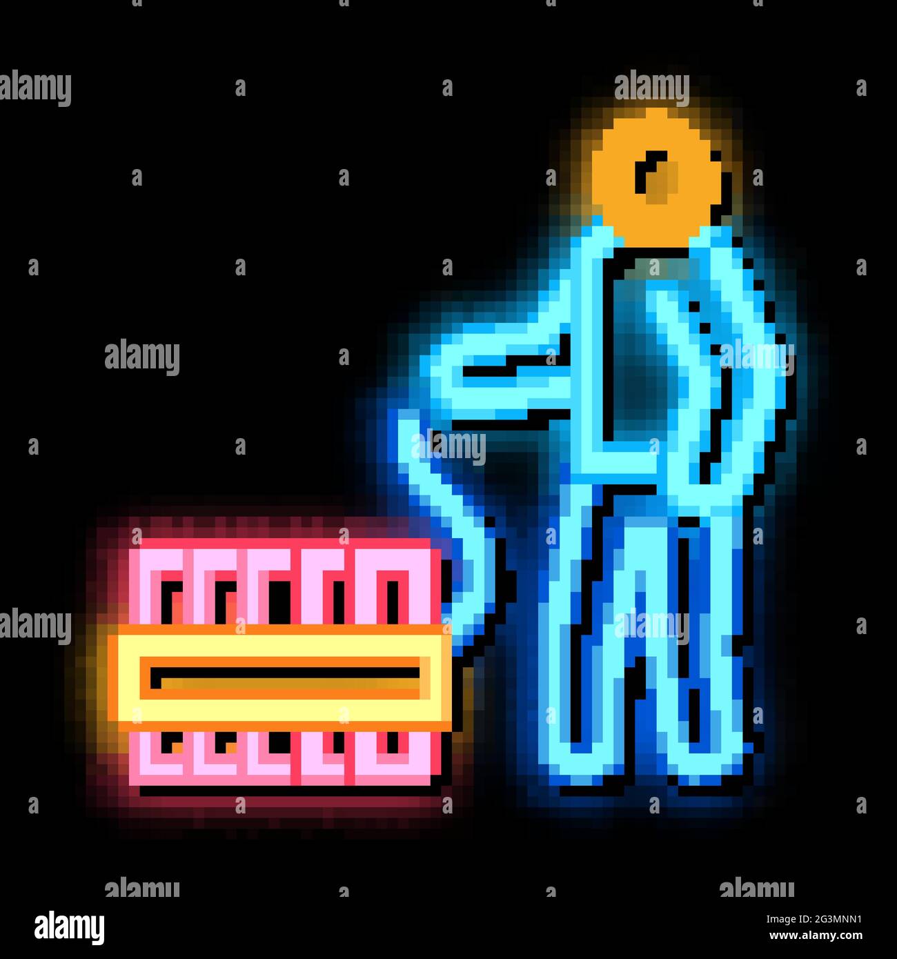 human fire firework neon glow icon illustration Stock Vector Image ...