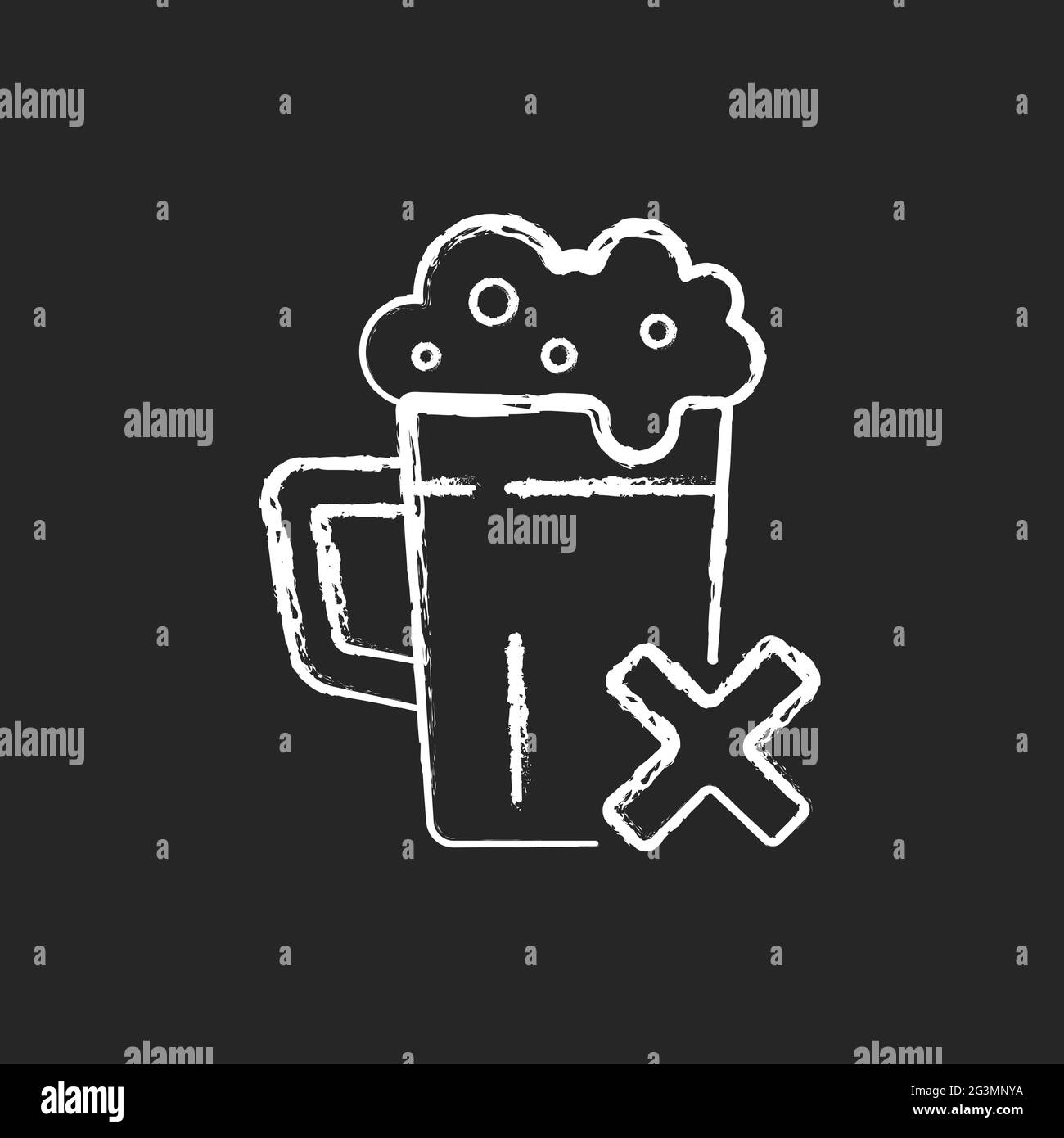 Avoid alcohol chalk white icon on dark background Stock Vector Image ...