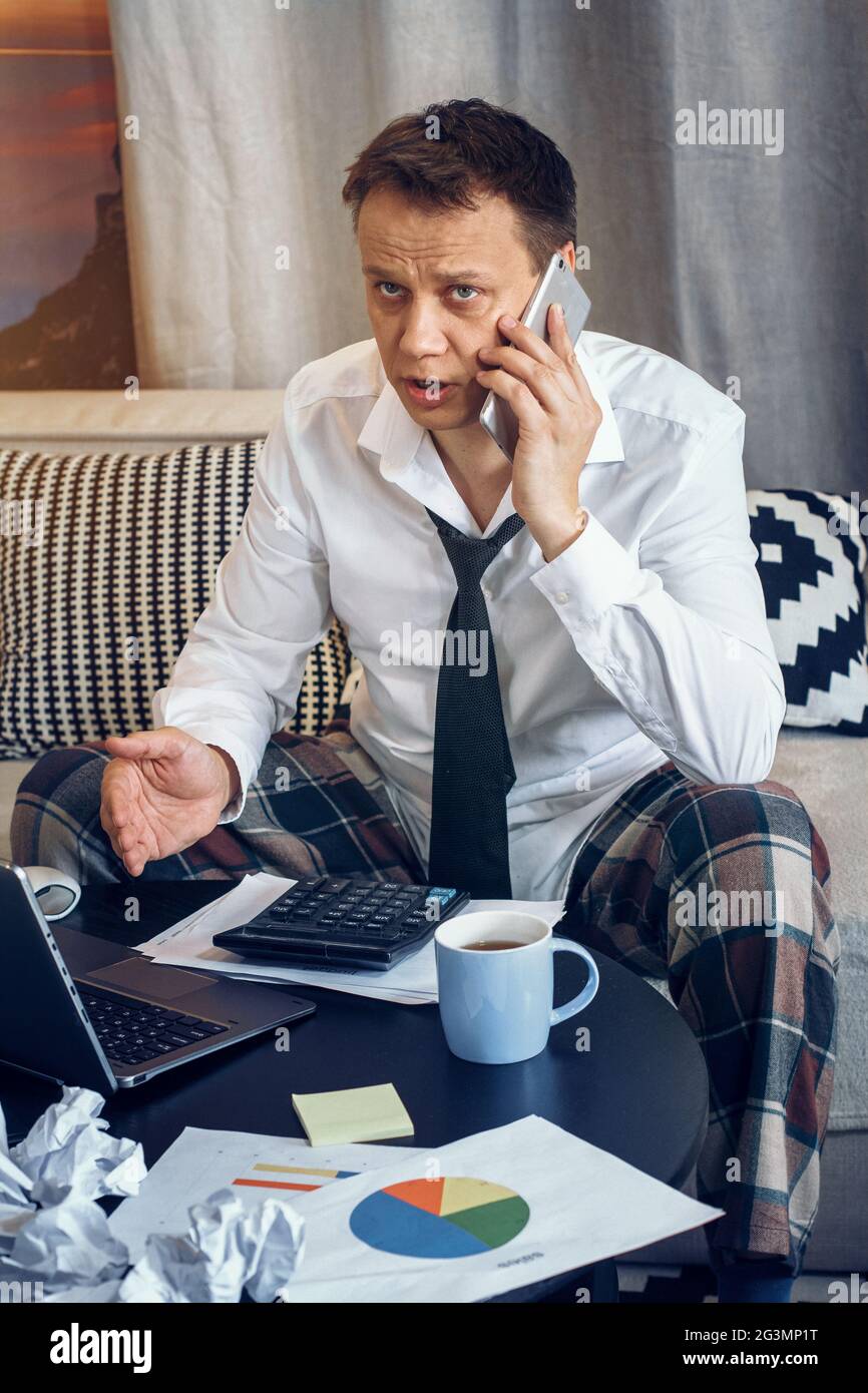 Man working from home Stock Photo - Alamy
