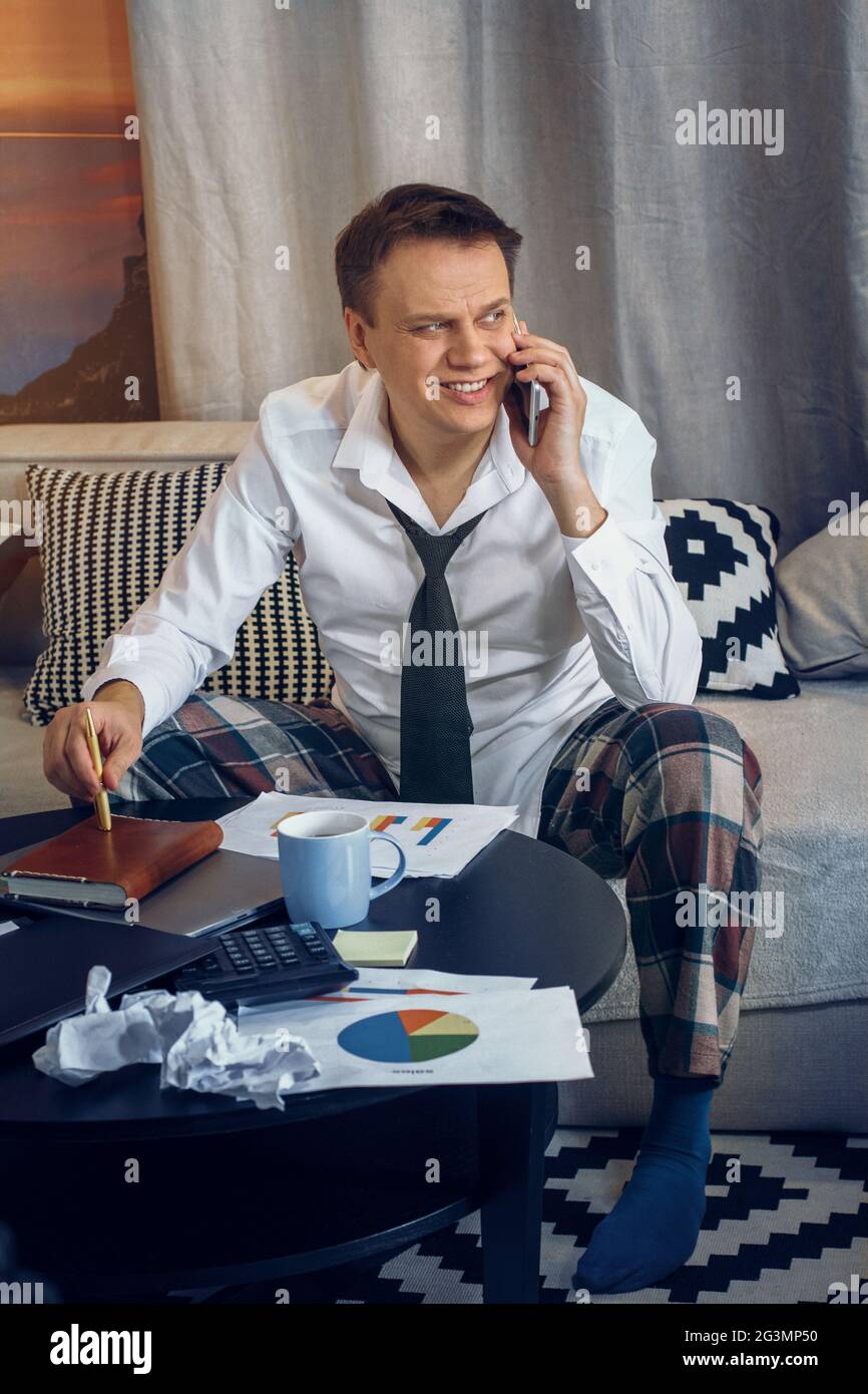 Man working from home Stock Photo - Alamy