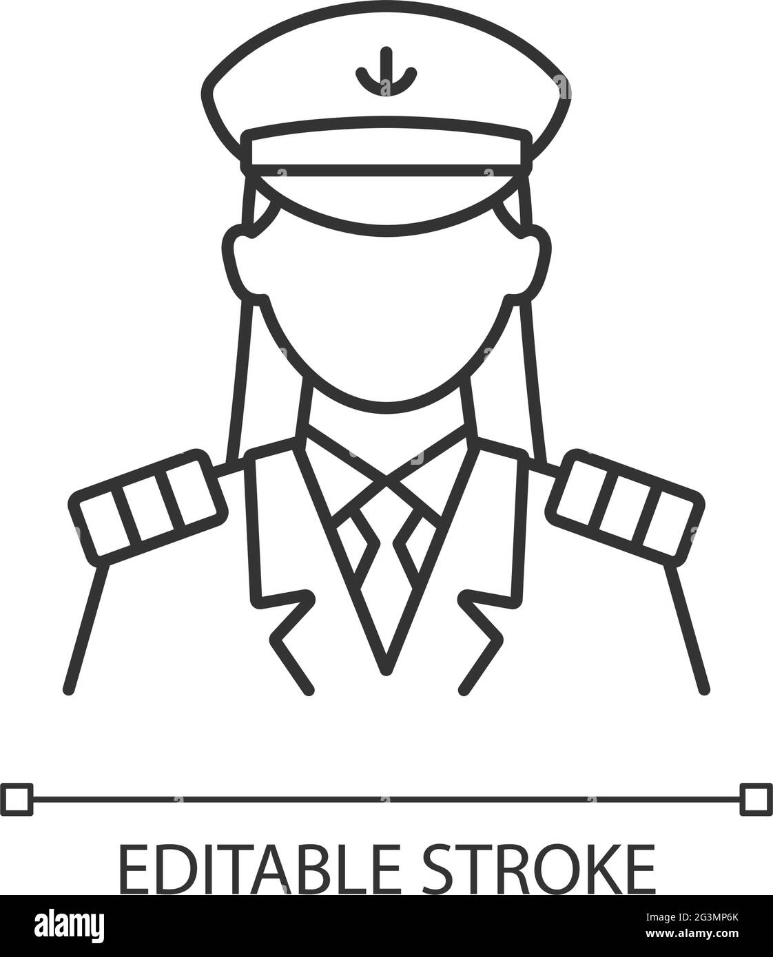 Female captain linear icon Stock Vector Image & Art - Alamy