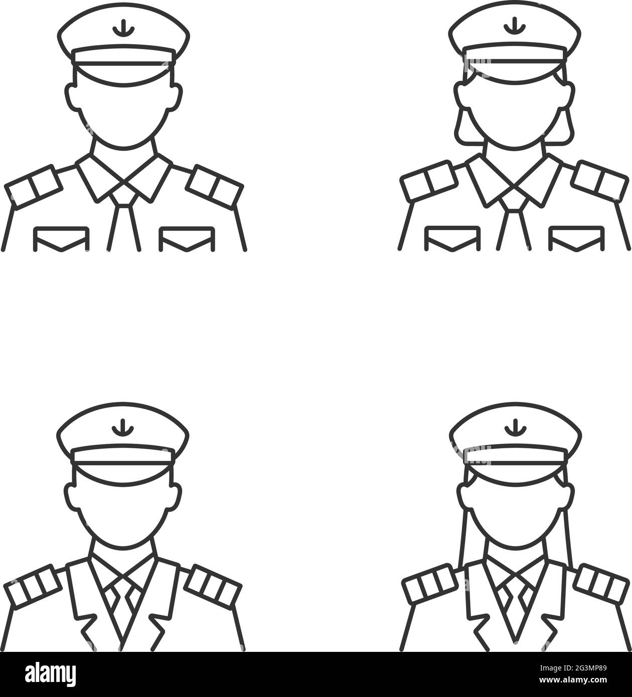 Cruise crew linear icons set Stock Vector Image & Art - Alamy