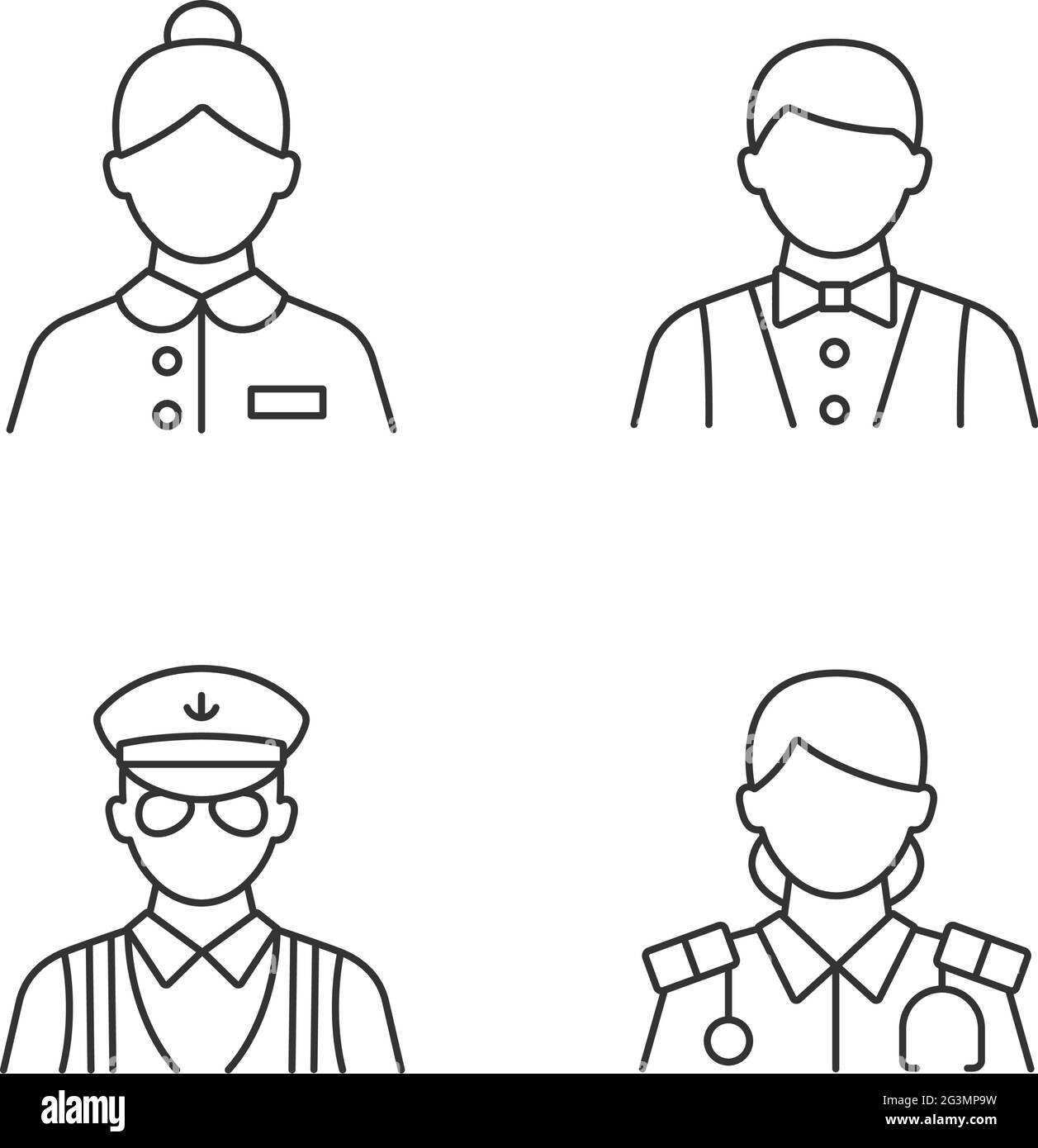 Cruise staff linear icons set Stock Vector Image & Art - Alamy