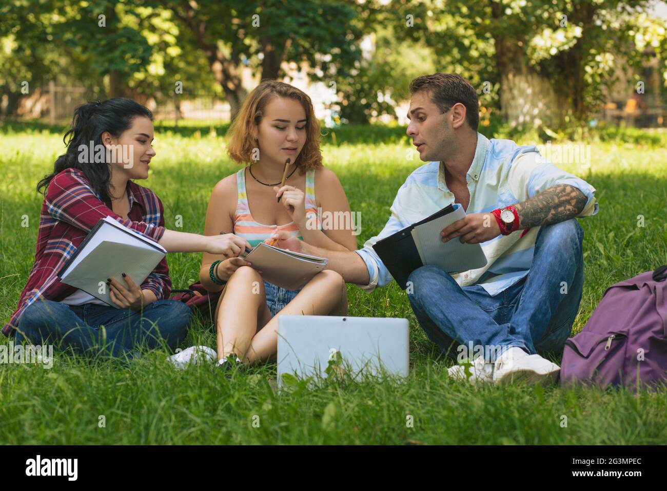 College students outdoor project hi-res stock photography and images ...