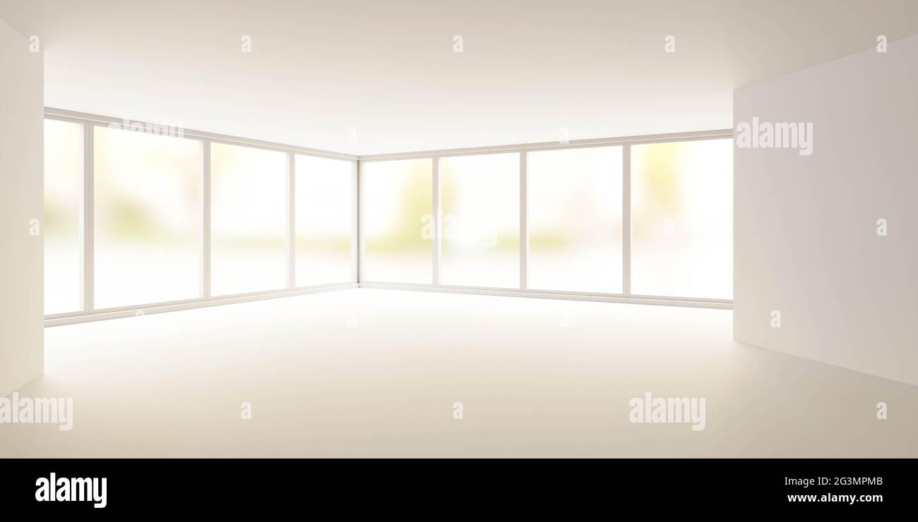 Abstract white empty studio interior room 3d render illustration Stock ...