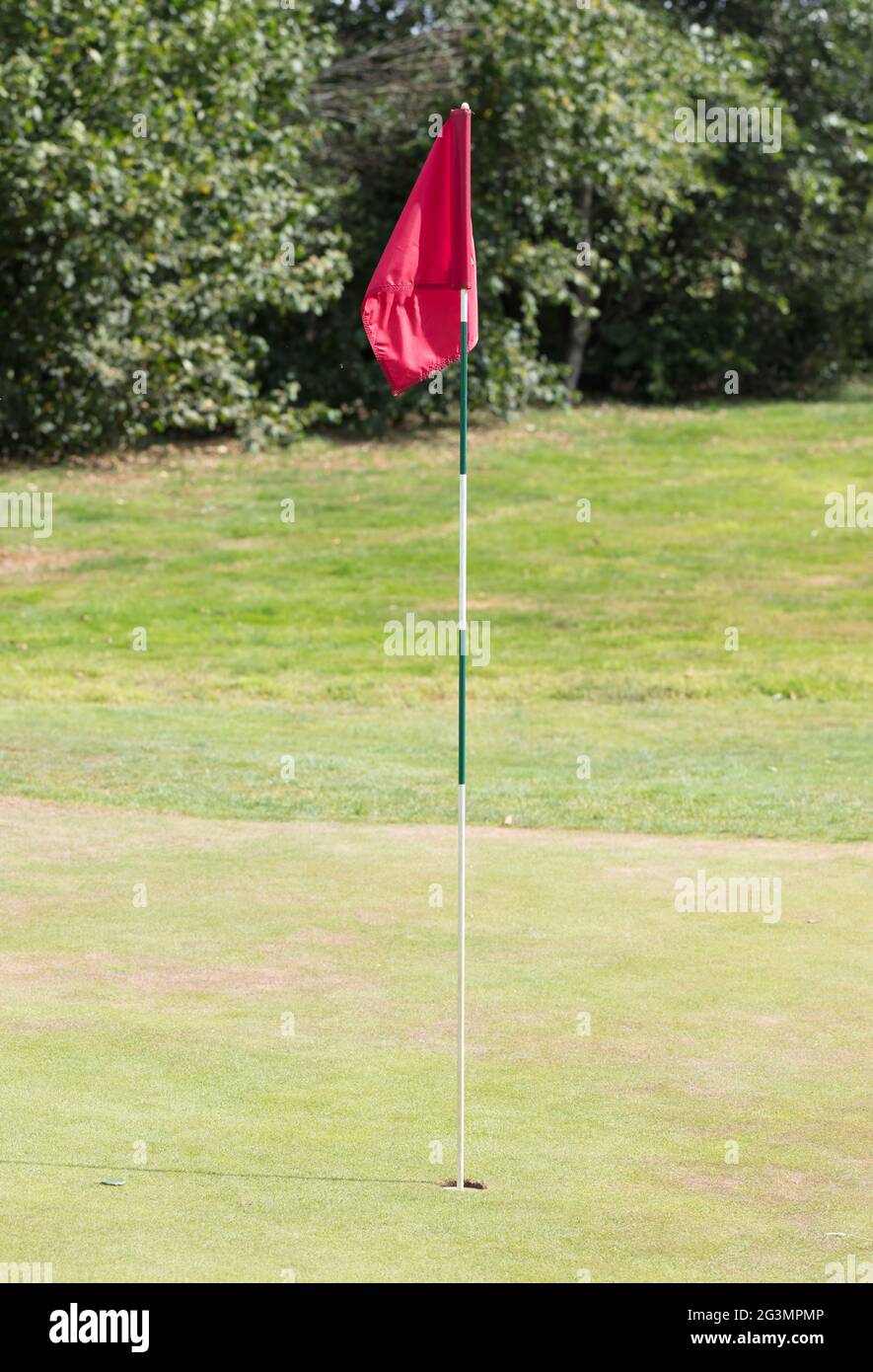 Red flag on a golf track Stock Photo - Alamy