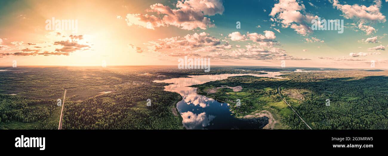 Lake Seliger panorama, Russia Aerial view. High quality photo Stock ...