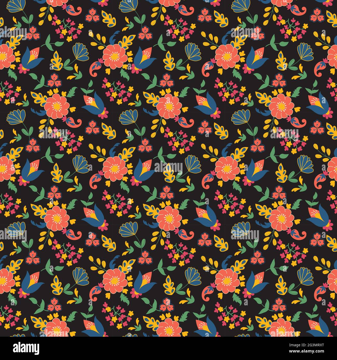Colorful floral vector Seamless pattern design for wallpaper, textile ...