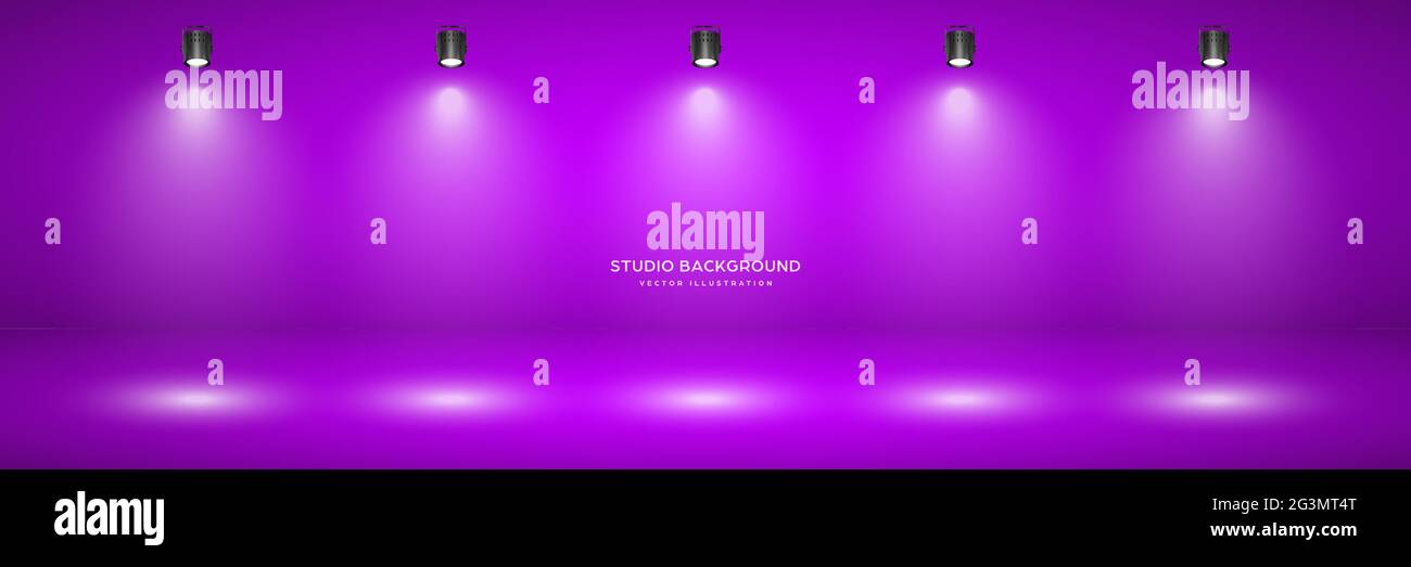 Empty violet studio abstract background with spotlight effect. Product ...