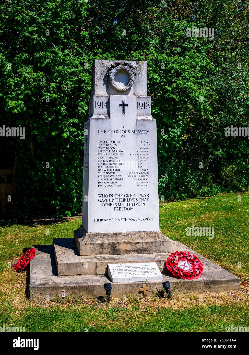 The village War Memorial, Tempsford, Bedfordshire, England, UK Stock ...