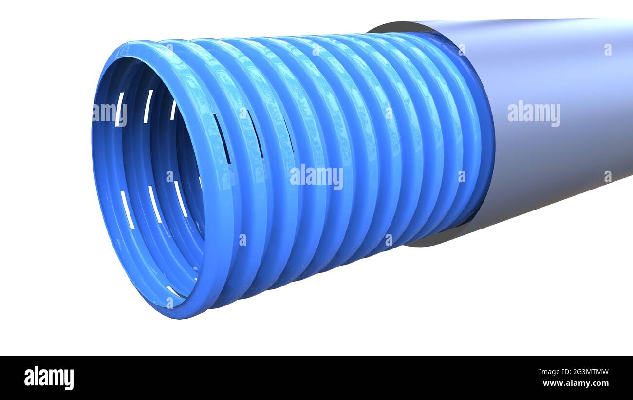 drainage pipe structure scheme. isolated cgi industrial 3D rendering ...