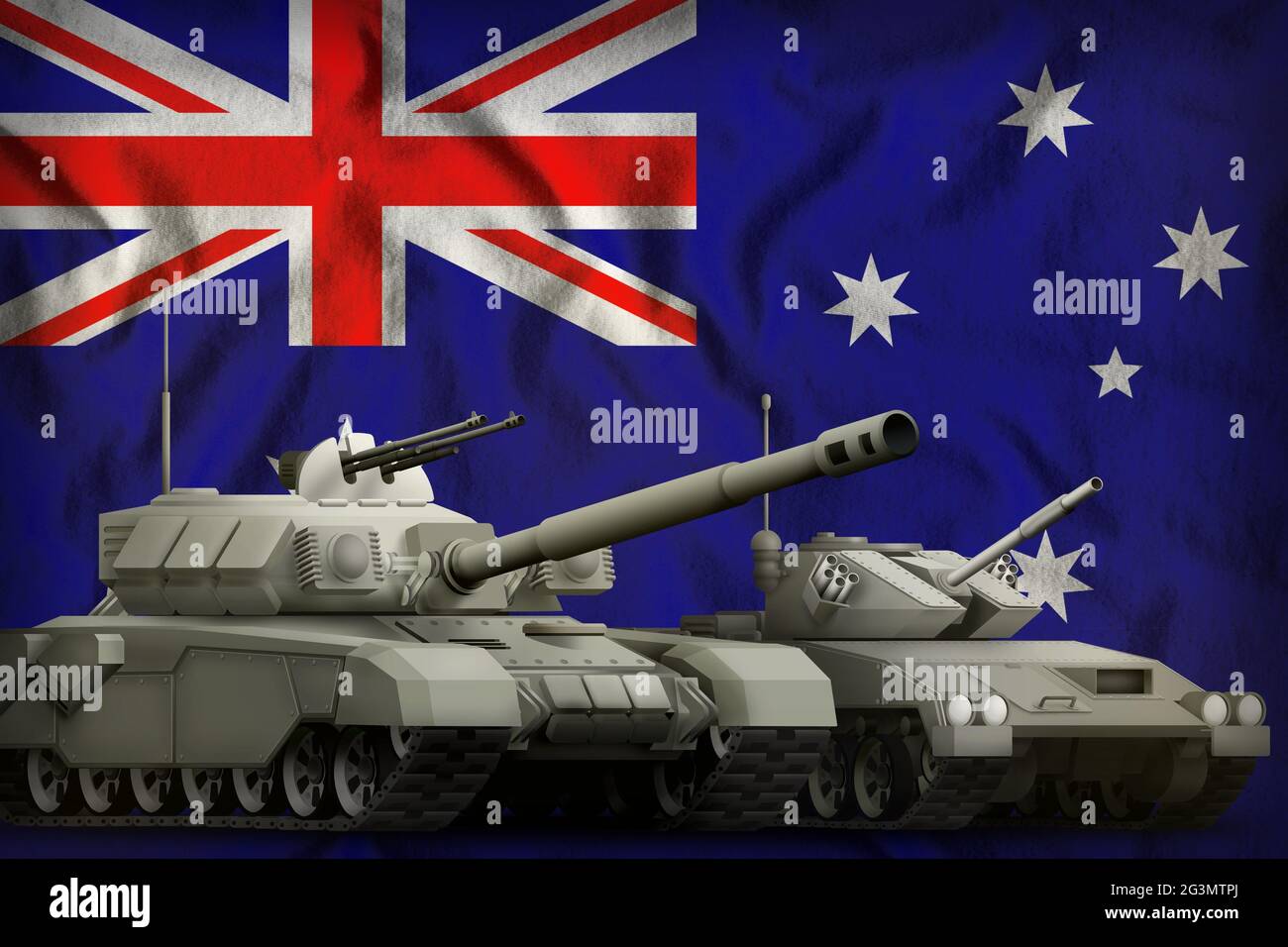 tanks on the Australia flag background. Australia tank forces concept ...