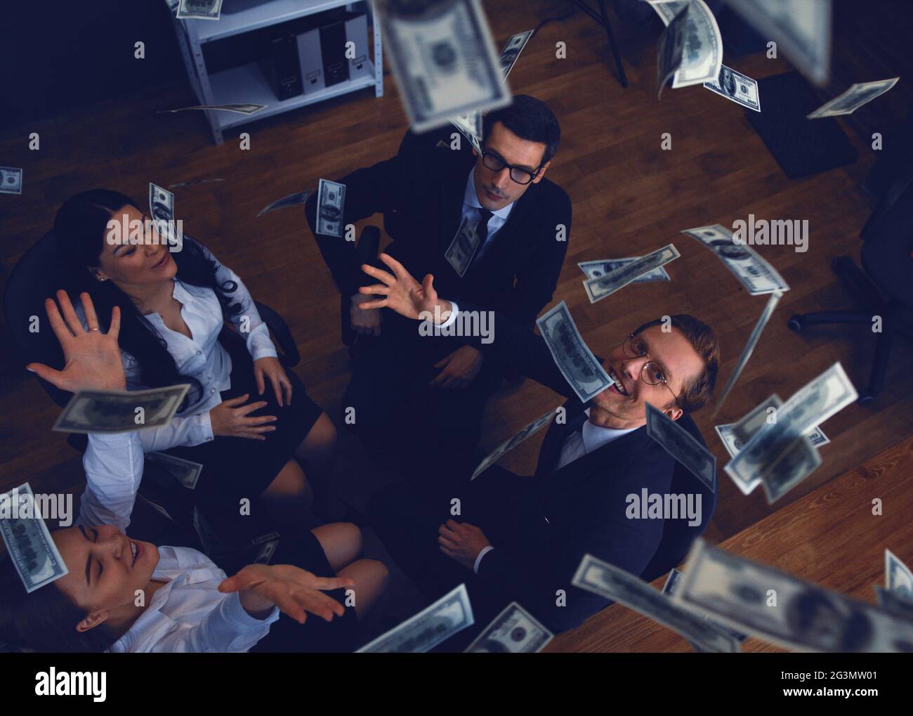 Businessman counting dollars success money hi-res stock photography and ...