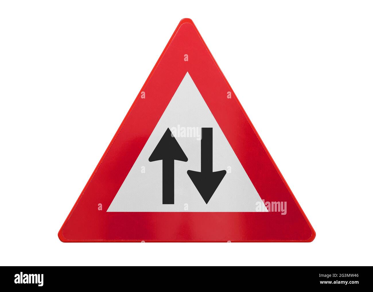Traffic sign isolated - Two way Stock Photo - Alamy
