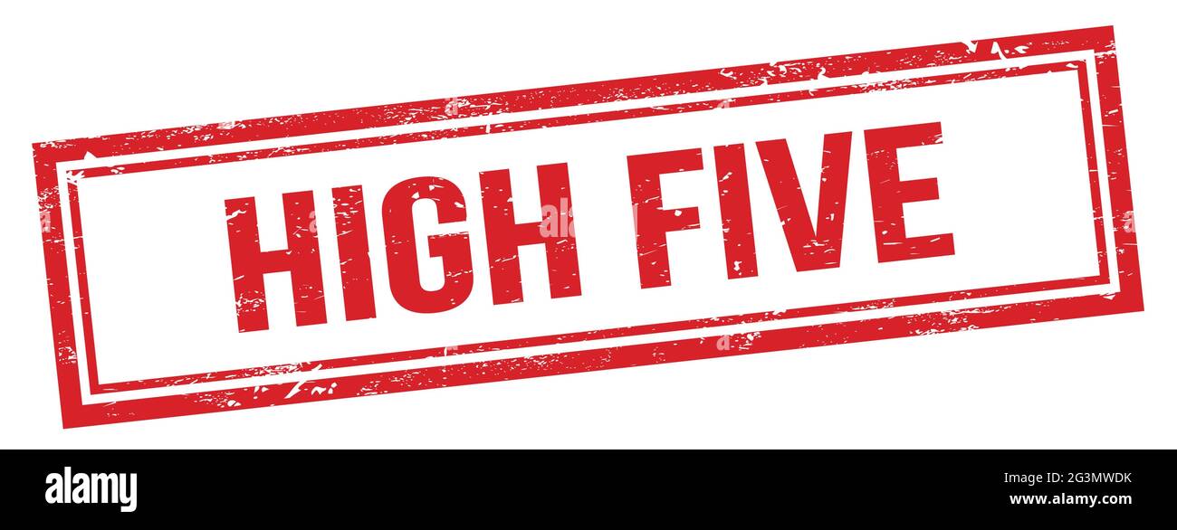 HIGH FIVE text on red grungy vintage rectangle stamp Stock Photo - Alamy