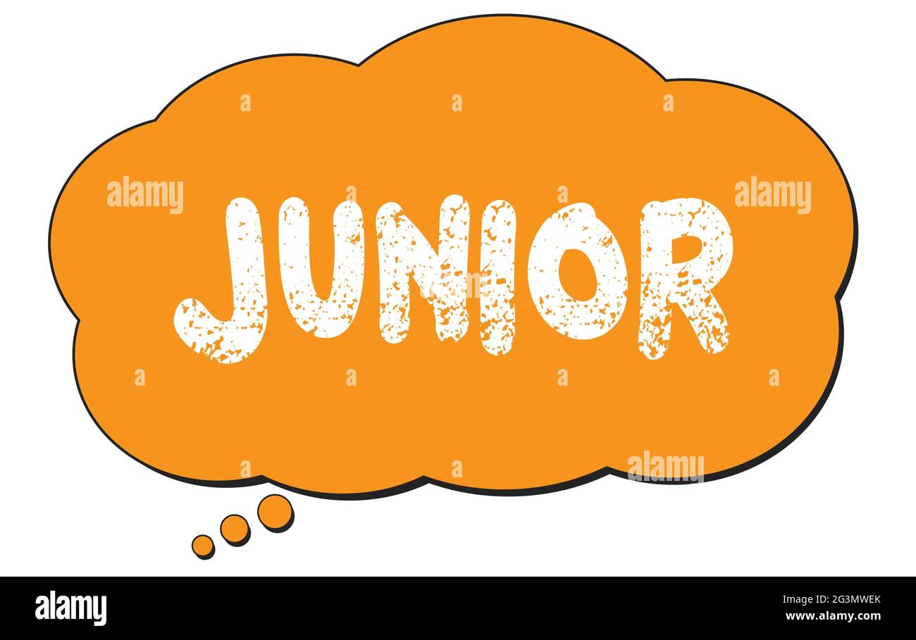 JUNIOR text written on an orange thought cloud bubble Stock Photo - Alamy